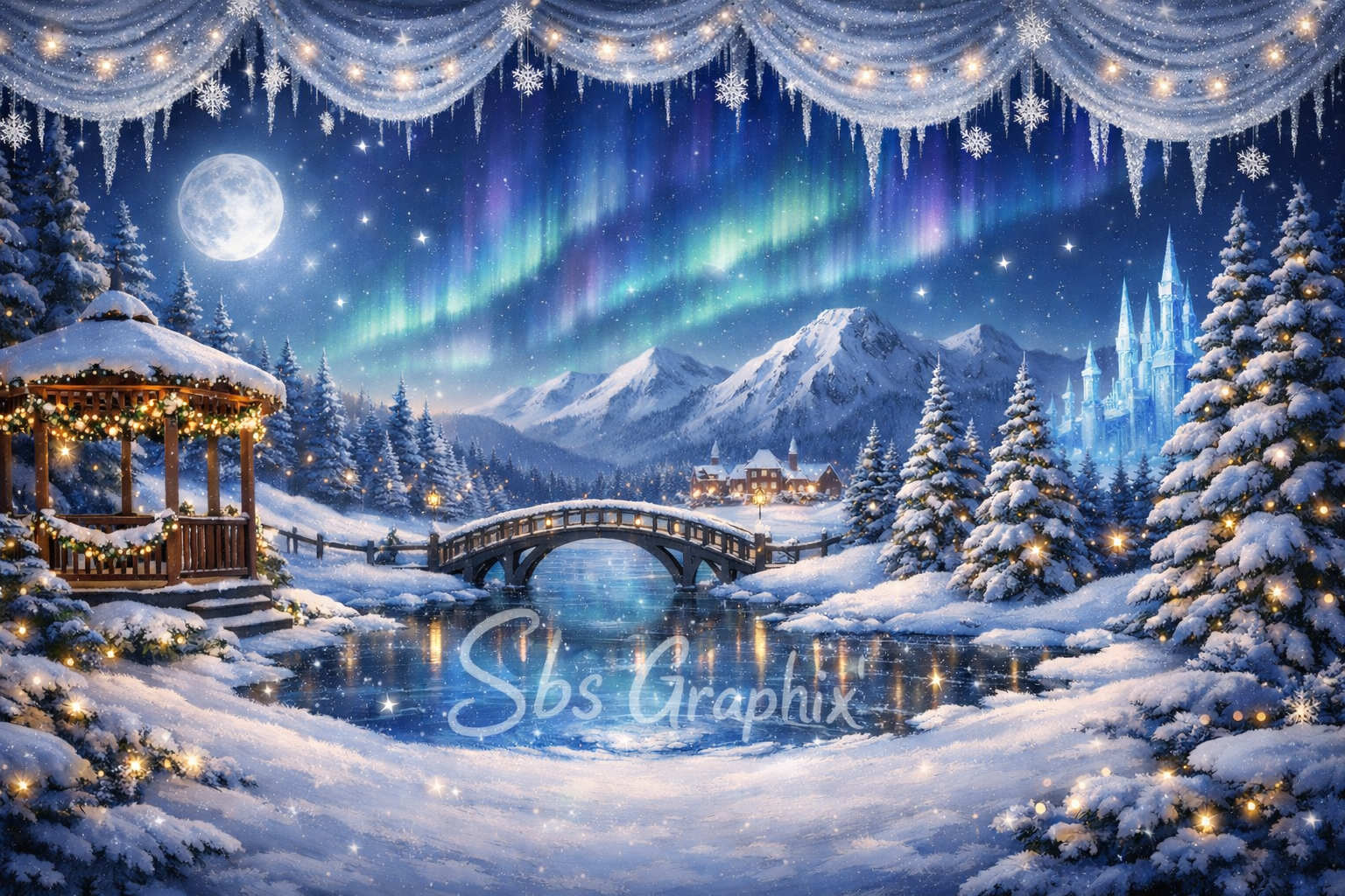 Winter Snow School Dance Backdrop – King of Back Drops